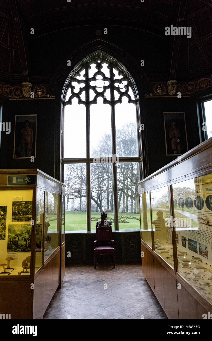 Exhibits inside Cliffe Castle Museum, Keighley, Bradford, Yorkshire ...