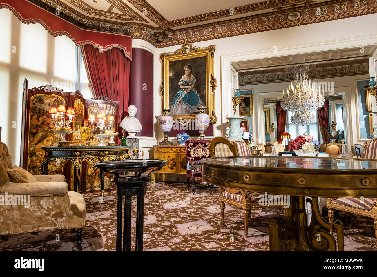 The Reception rooms inside Cliffe Castle Museum, Keighley, Bradford ...
