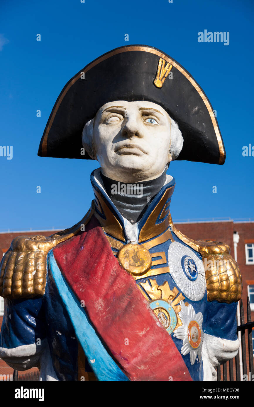 Figurehead from HMS Trafalgar, depicting Admiral Lord Horatio Nelson ...