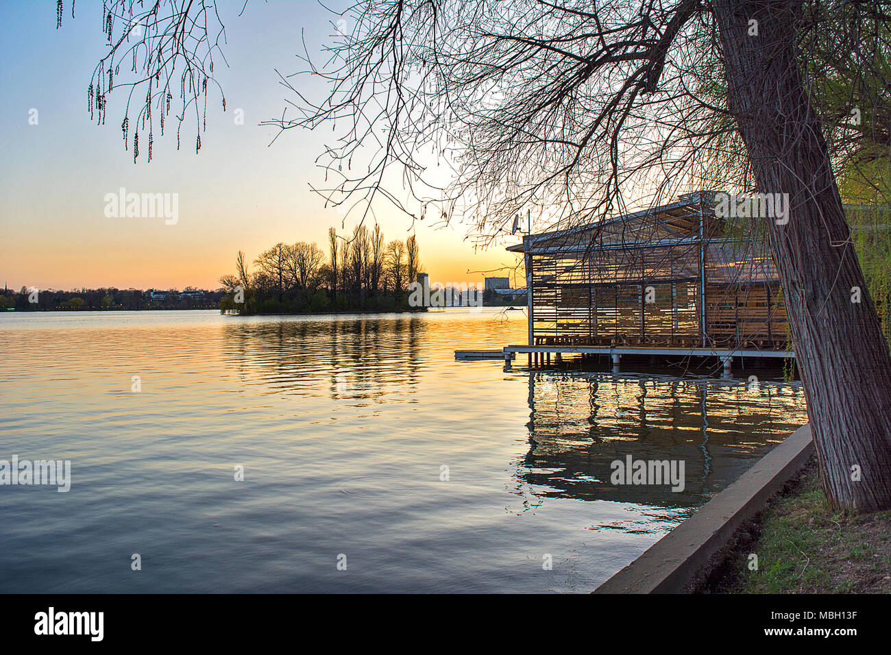 The nature and lake from the Herastrau Park in Bucharest, Romania Stock ...