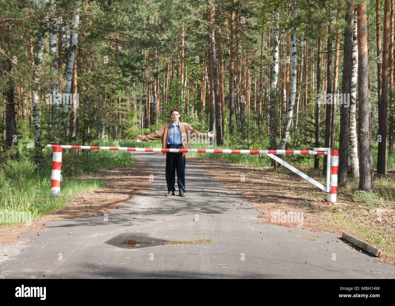 People behind a barrier hi-res stock photography and images - Alamy