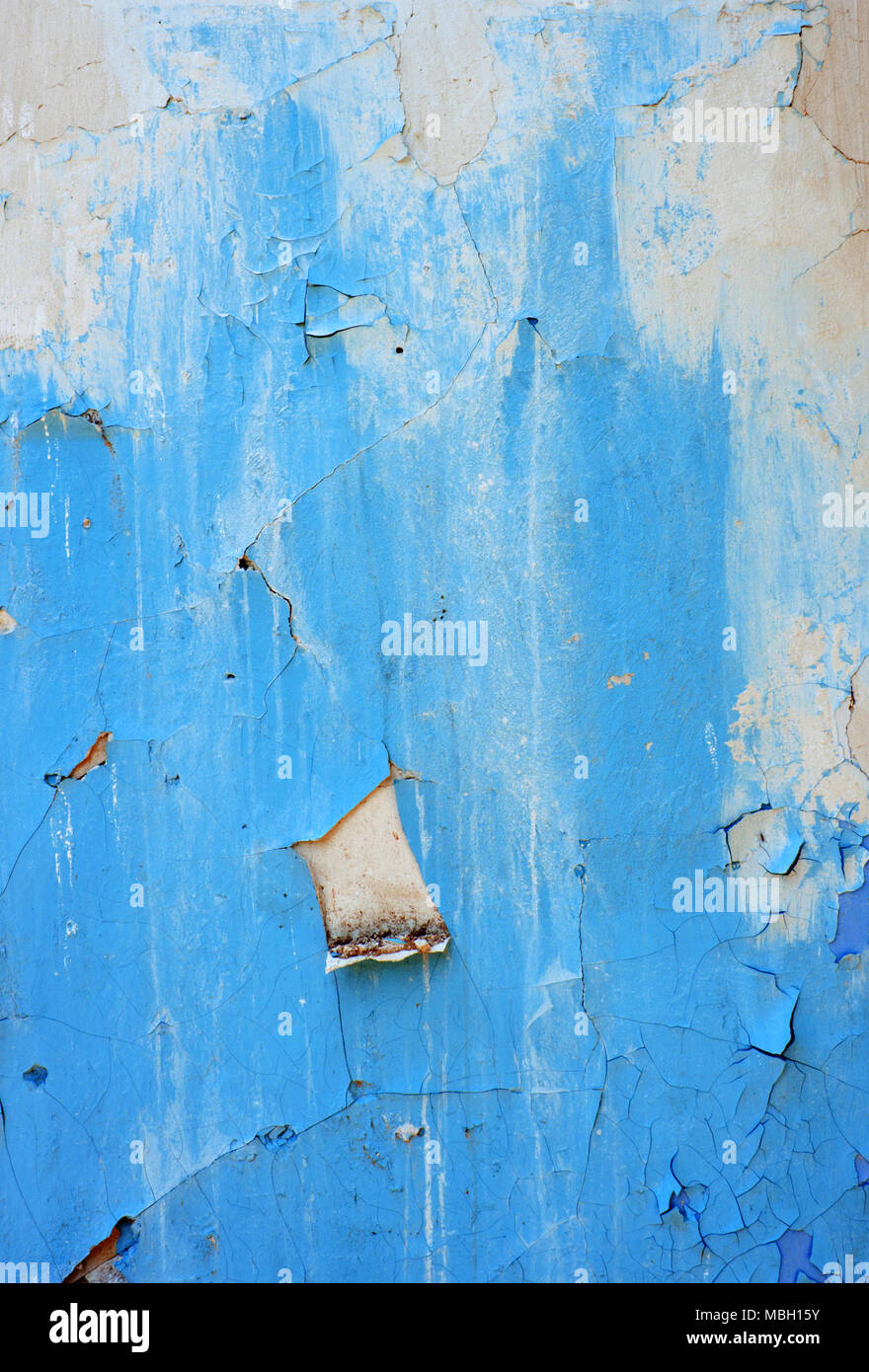 Plaster covered with old shabby blue paint Stock Photo - Alamy