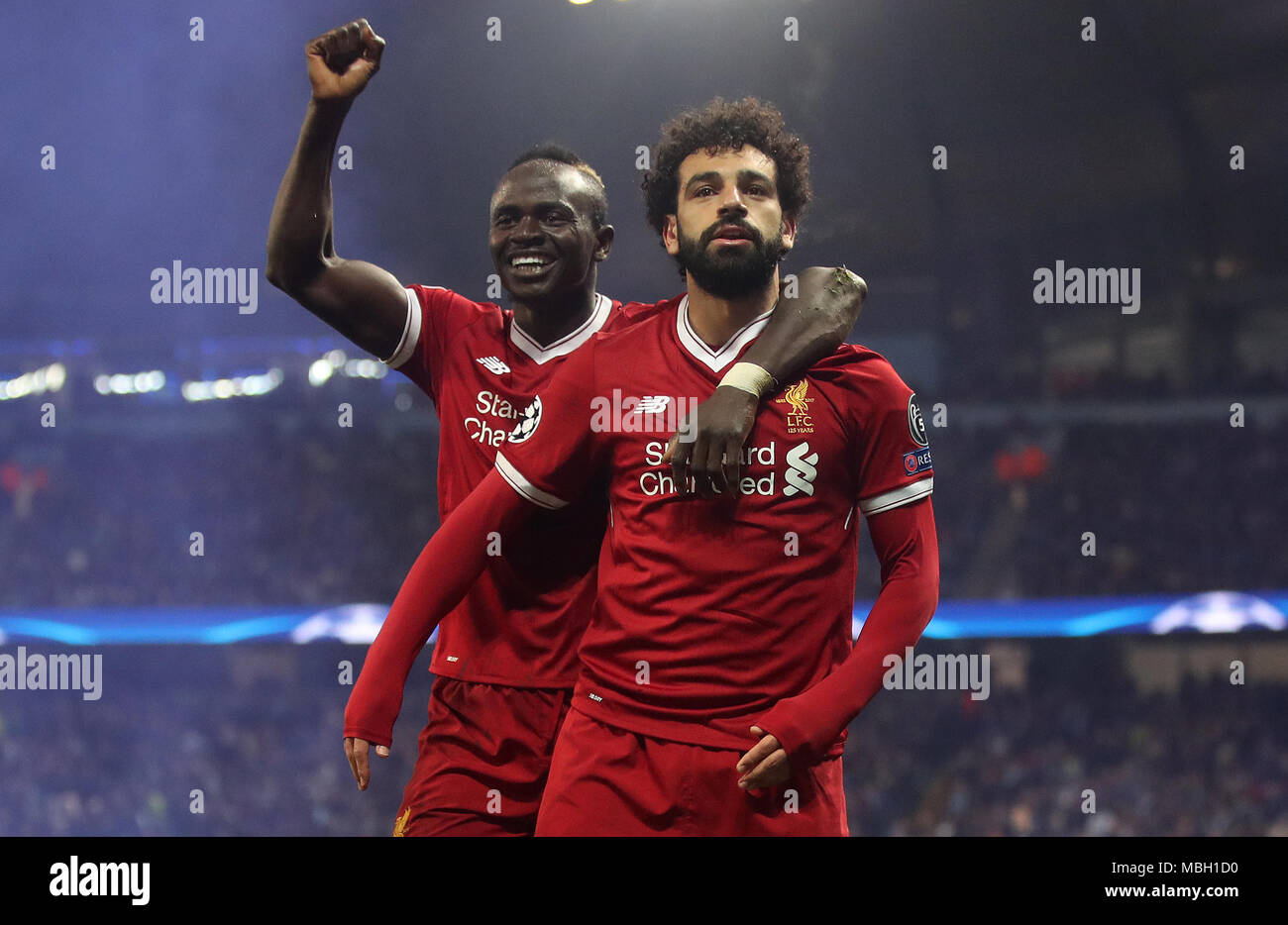 Liverpools mohamed salah celebrates hi-res stock photography and images ...