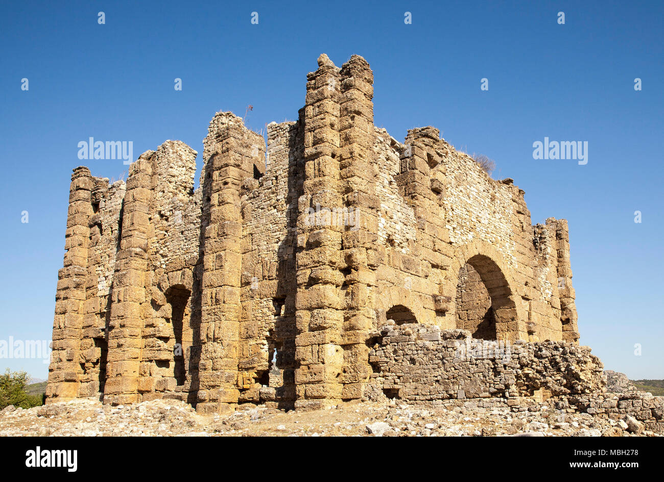 Ruins of ancient city of Aspendos in Antalya in Turkey Stock Photo - Alamy