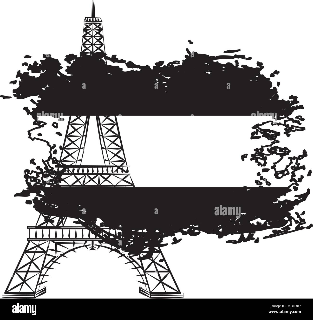 french tower eiffel on flag france grunge image Stock Vector Image ...