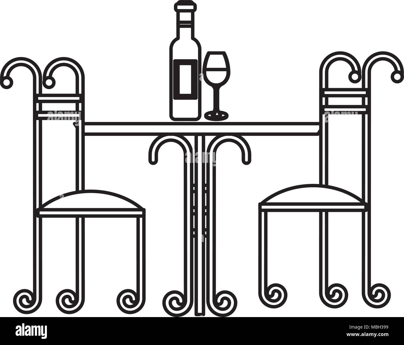 Wooden table chairs shelf Stock Vector Images - Alamy