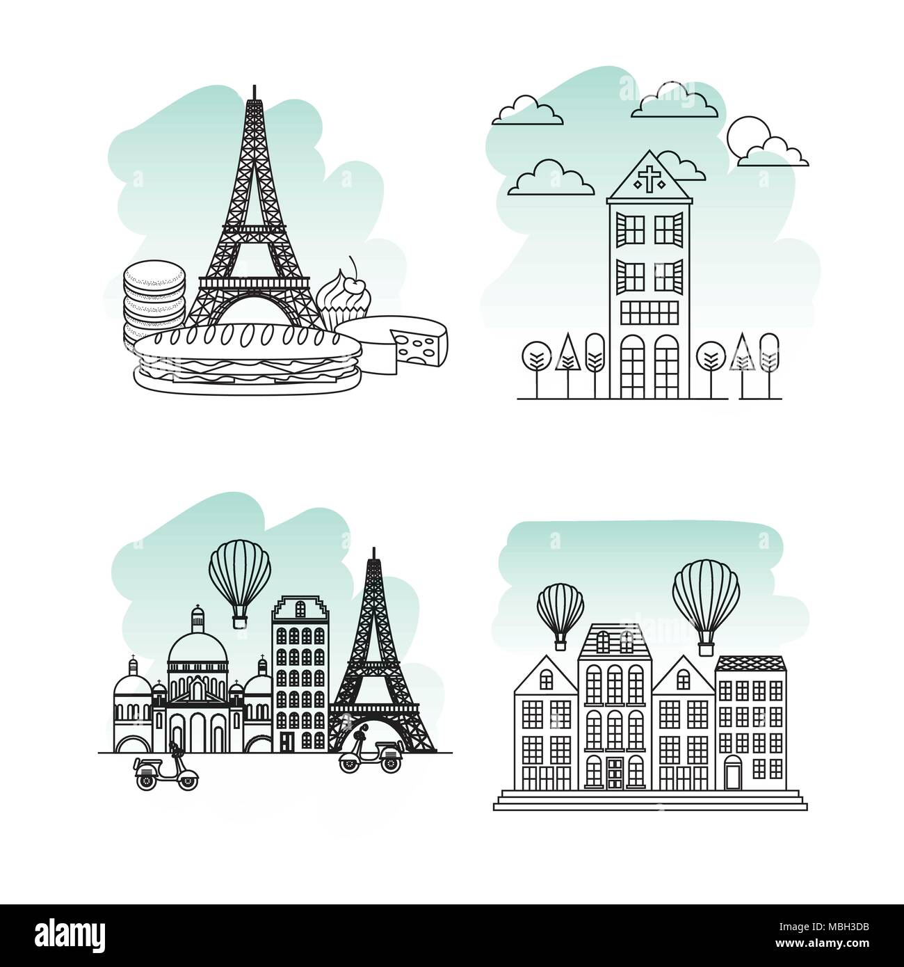 france paris card Stock Vector Image & Art - Alamy
