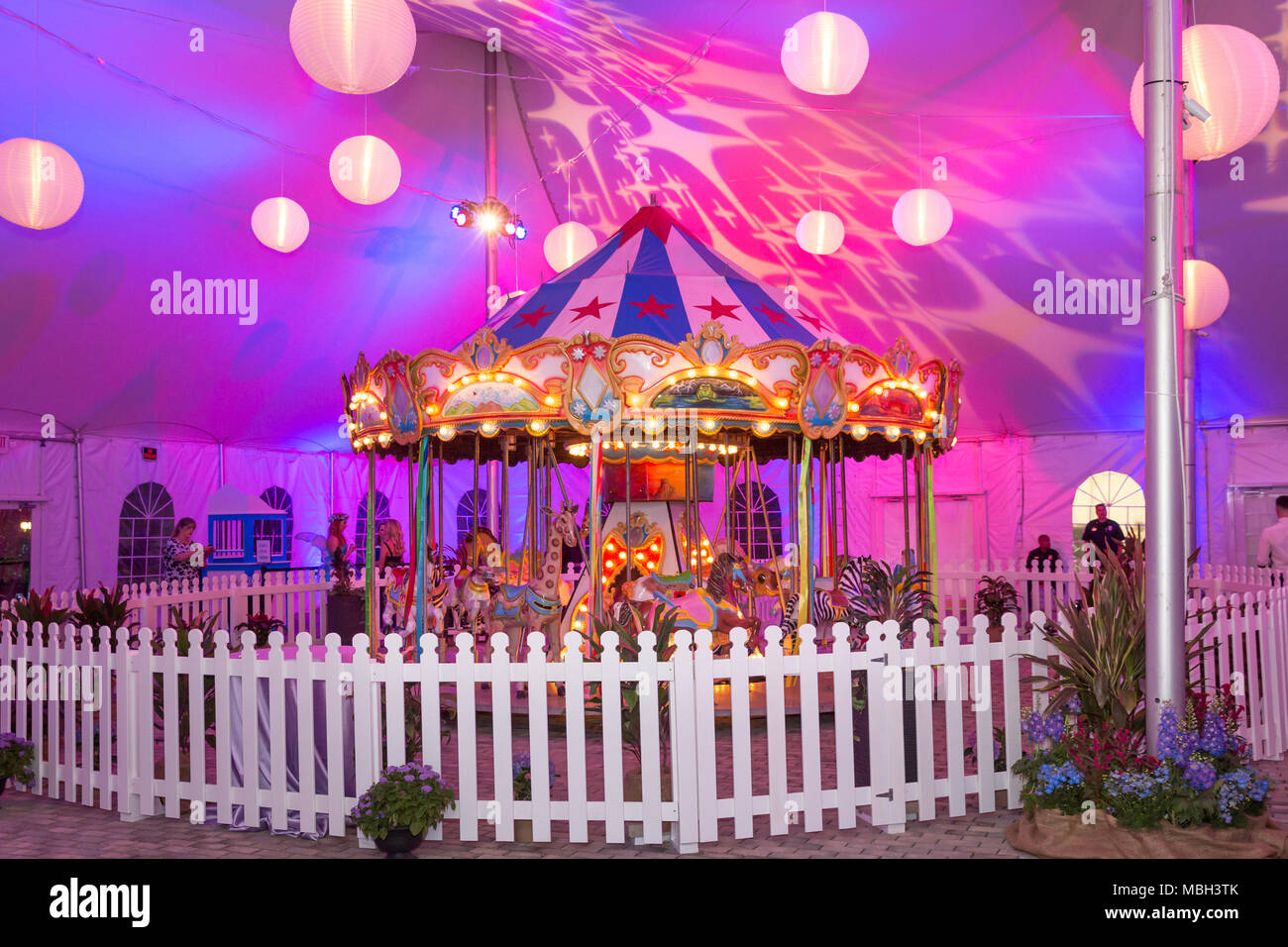 Carousel at an indoor dinner party, Naples, Florida, USA Stock Photo ...