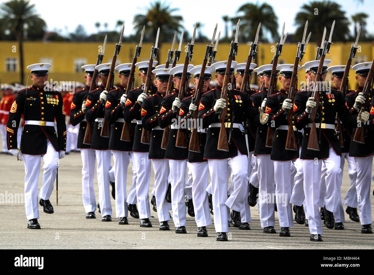 Recruits during a drill march hi-res stock photography and images - Alamy