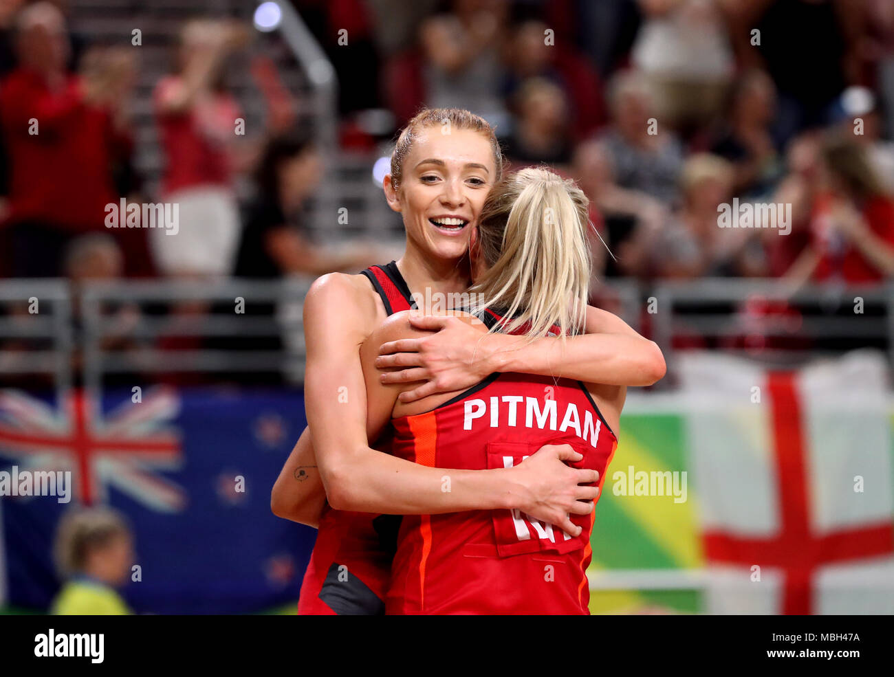 England's Helen Housby (left) and Chelsea Pitman celebrate their win ...
