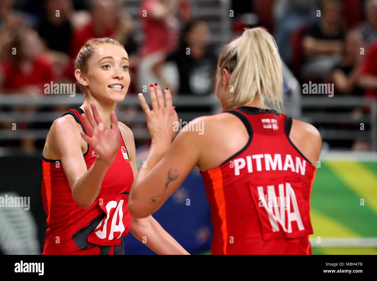 England's Helen Housby (left) and Chelsea Pitman celebrate their win ...