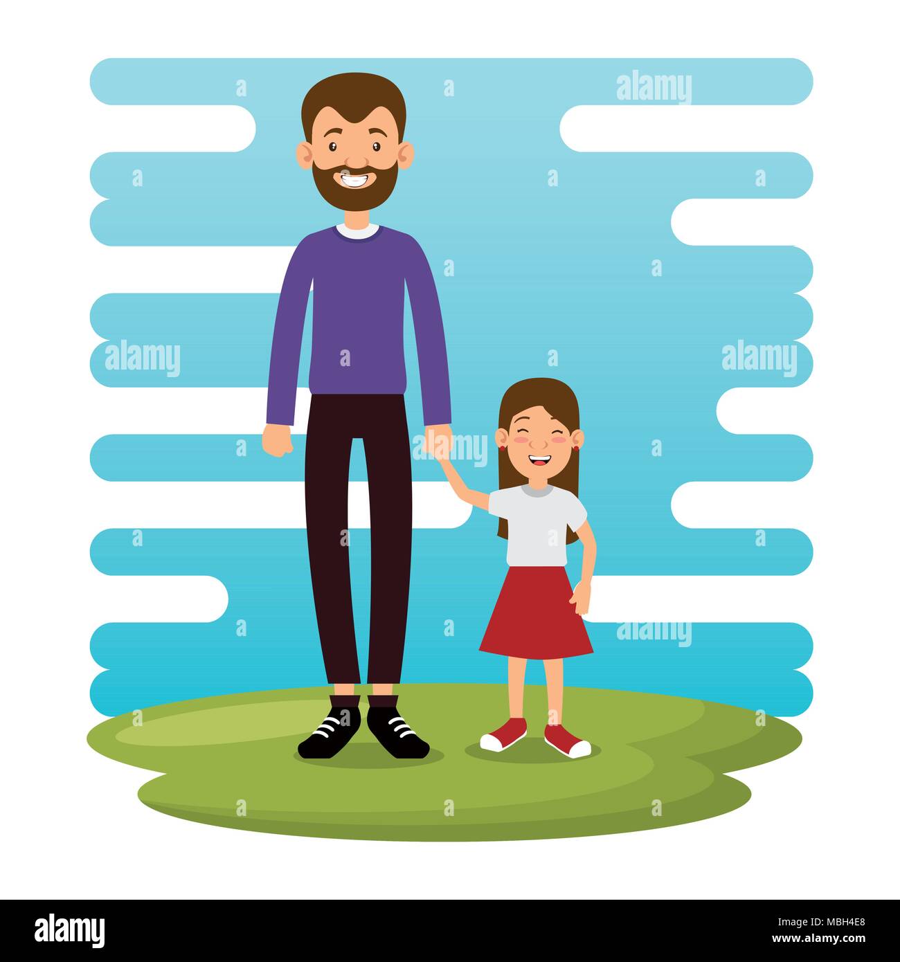 best father with daughter avatars Stock Vector Image & Art - Alamy