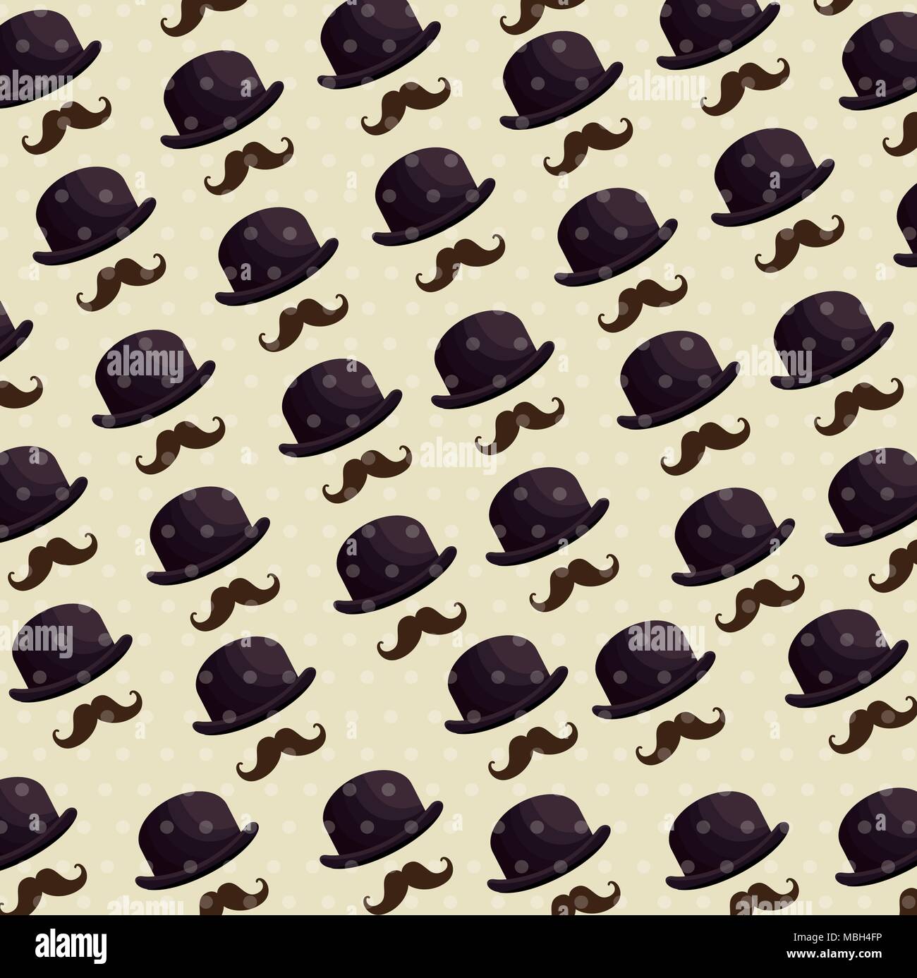 Mustache bowler hat Stock Vector Images - Alamy