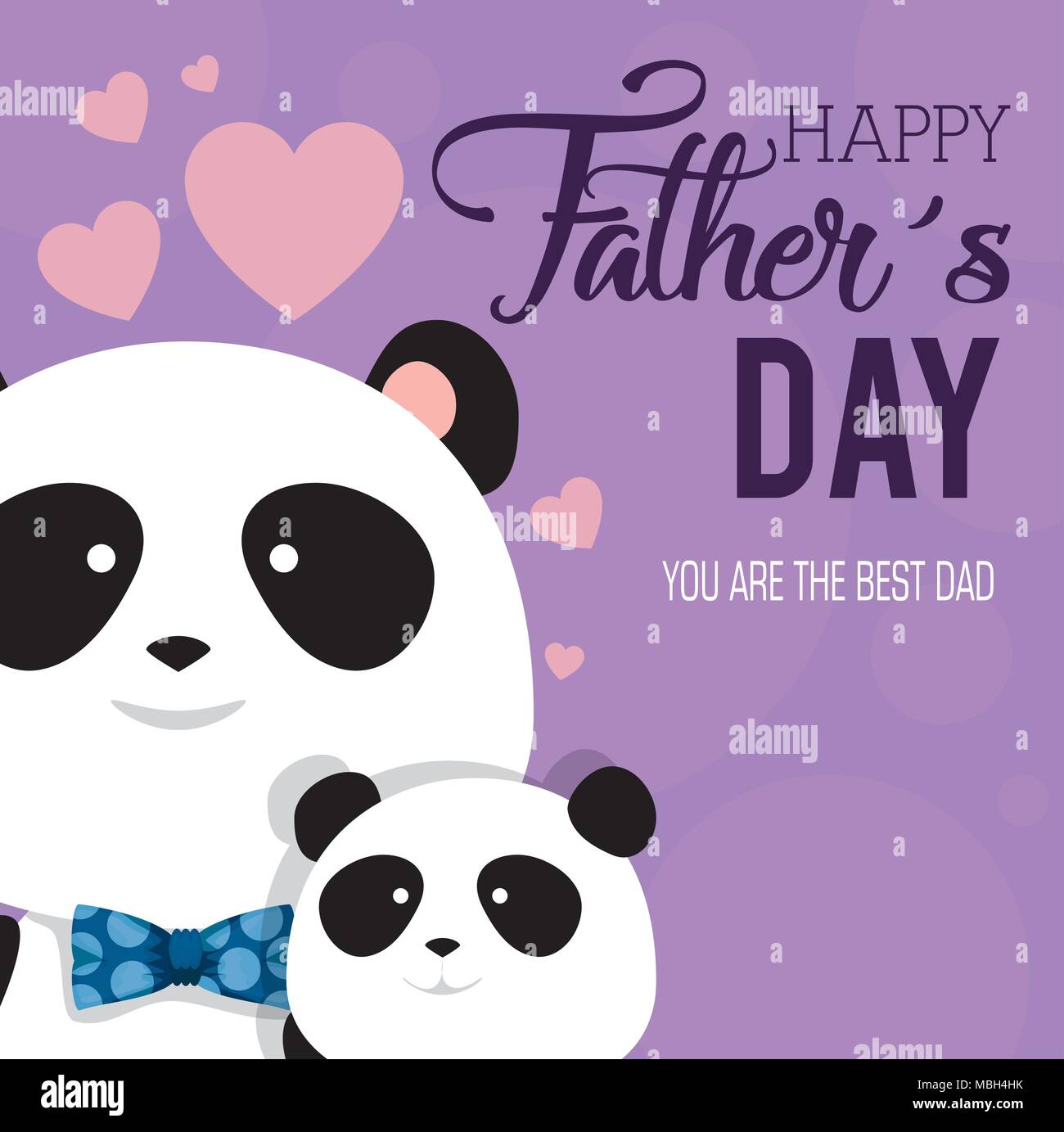 happy fathers day card with panda bears Stock Vector Image & Art - Alamy