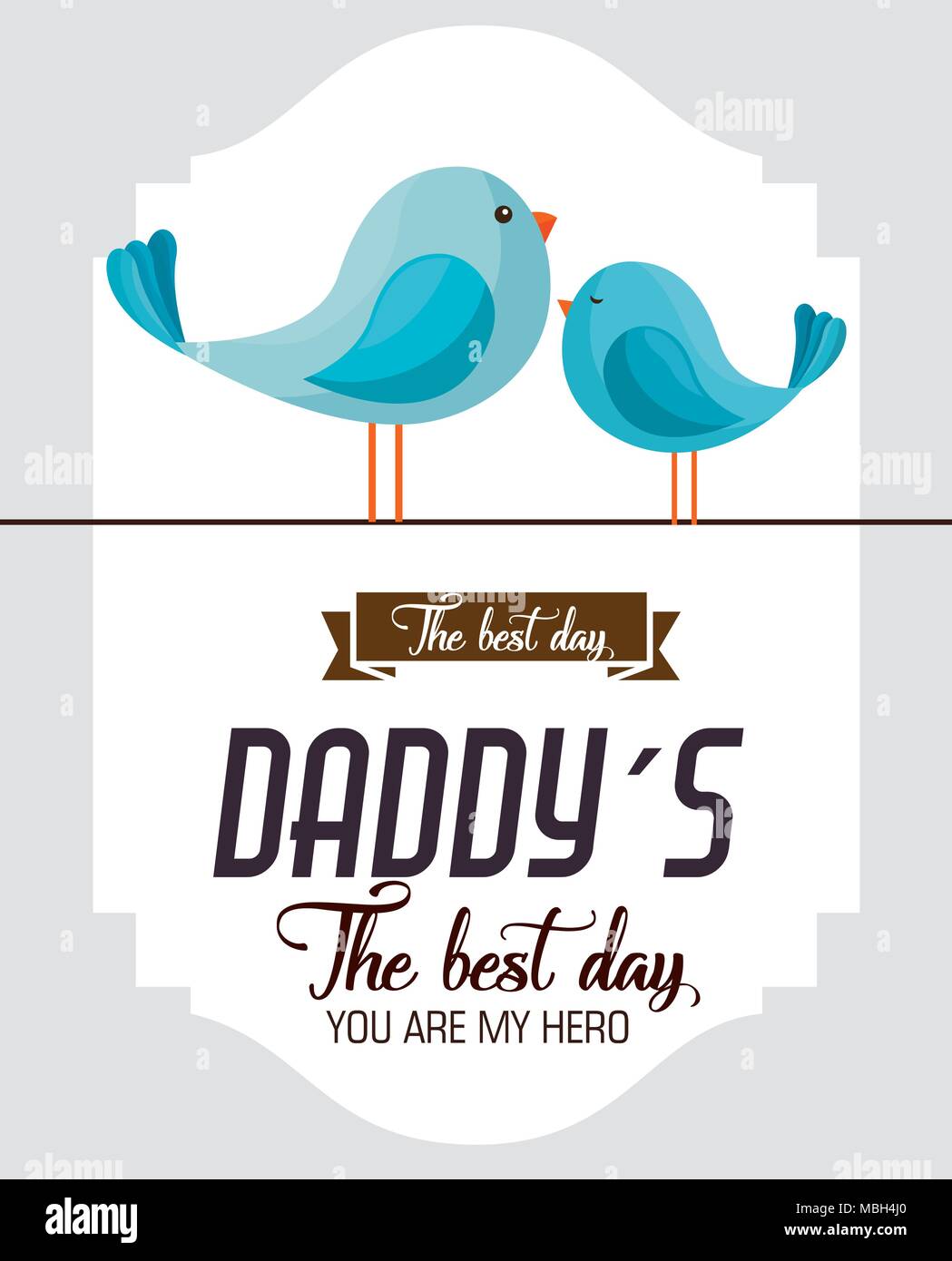 happy fathers day card with birds Stock Vector Image & Art - Alamy