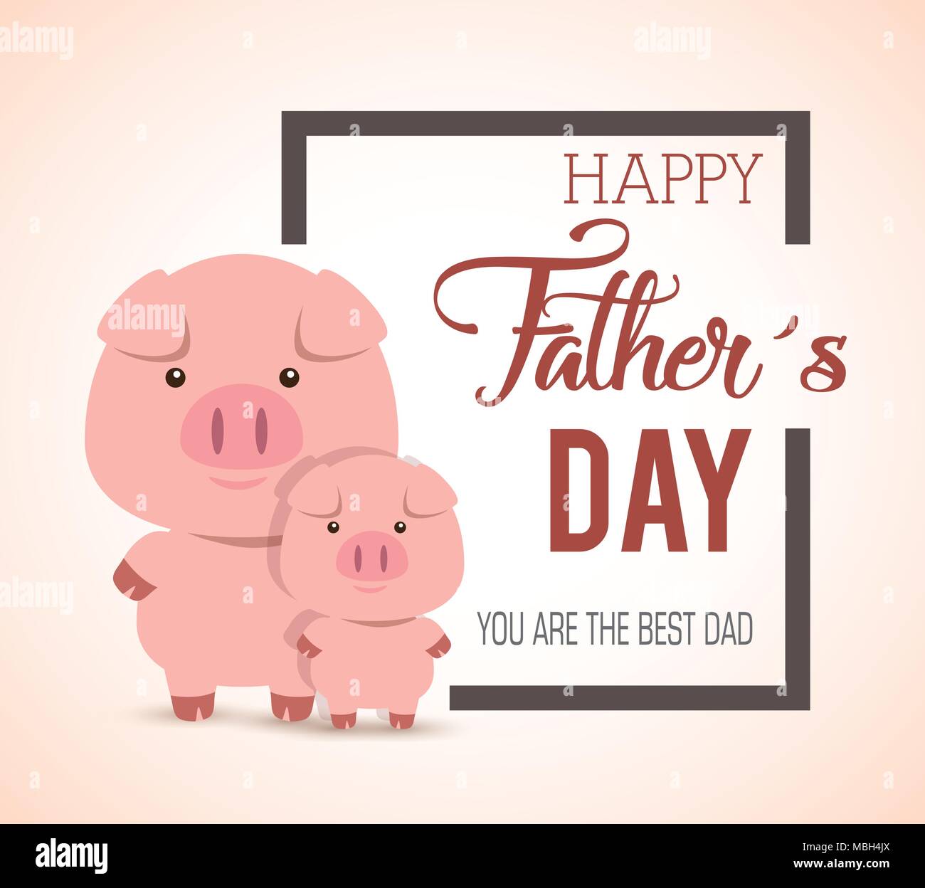 happy fathers day card with pigs Stock Vector Image & Art - Alamy