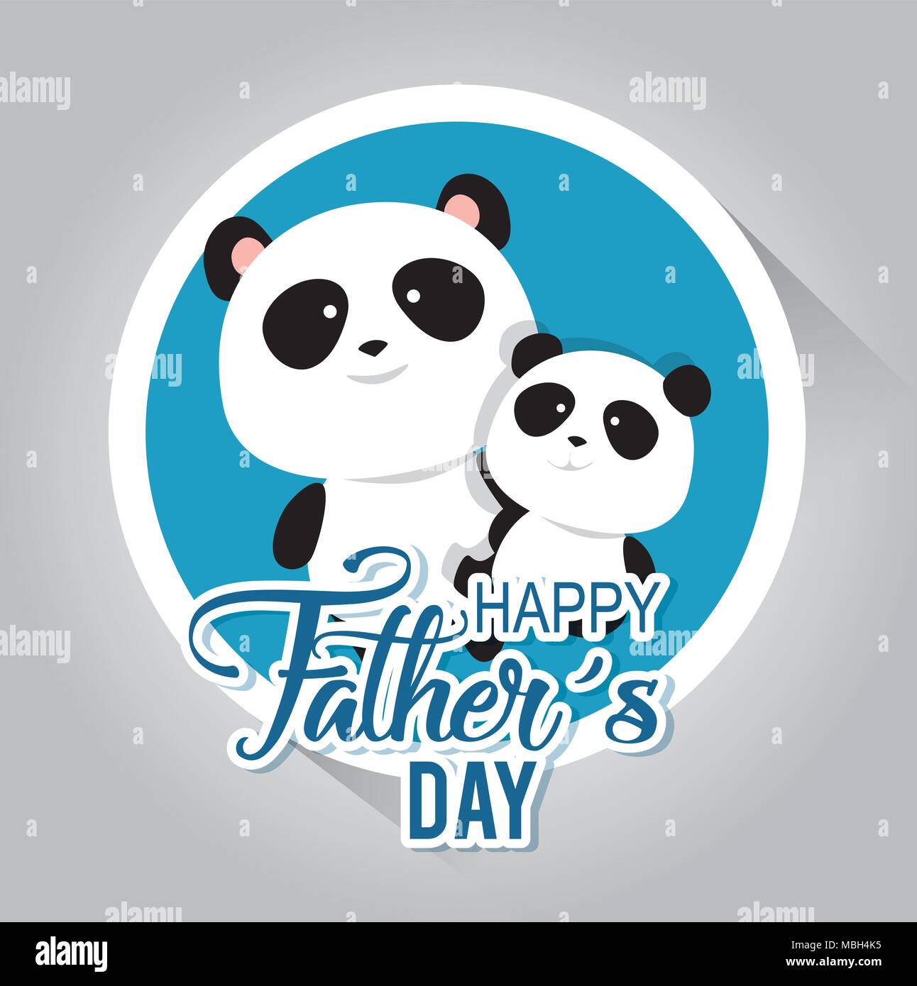 happy fathers day card with panda bears Stock Vector Image & Art - Alamy