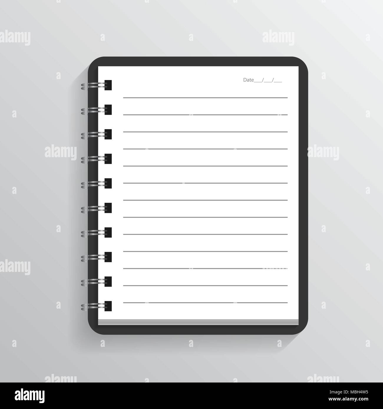 Blank realistic spiral notepad notebook isolated on gray background ...