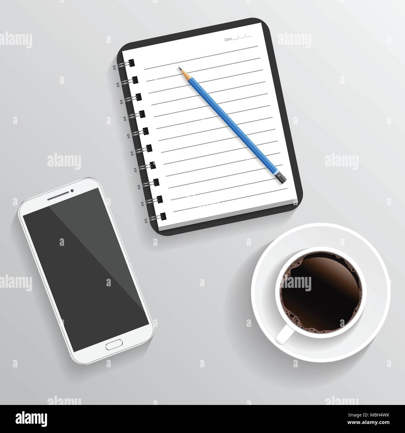 Coffee cup meeting notepad Stock Vector Images - Alamy