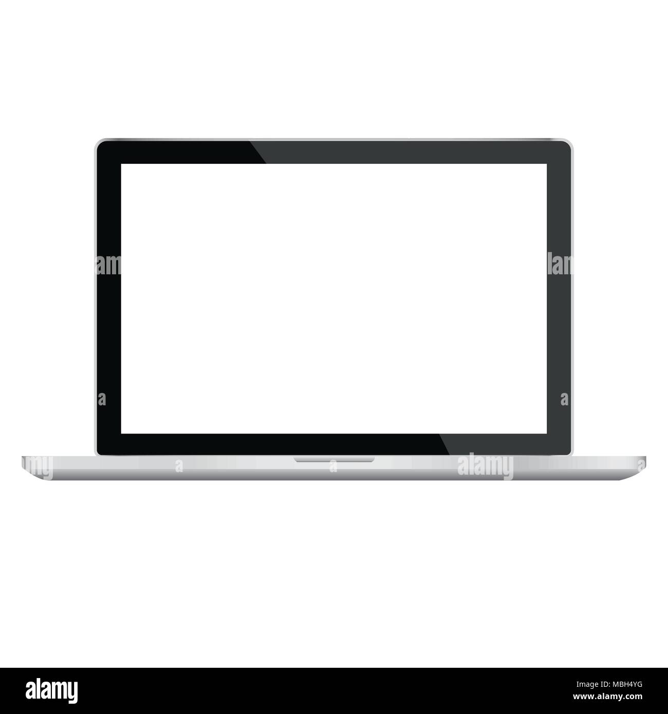 Modern glossy laptop isolated on white vector eps10 Stock Vector Image ...