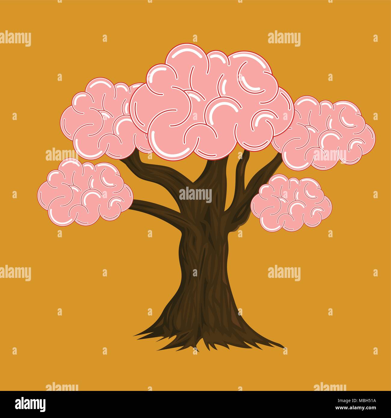 Tree Brain - Illustration vector Stock Vector Image & Art - Alamy