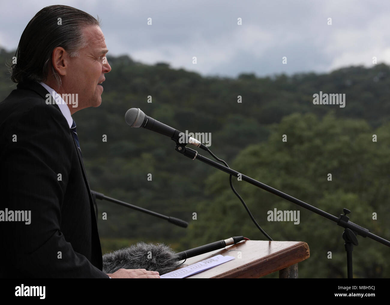 Daniel L. Foote, U.S. Ambassador to the Republic of Zambia, gives his ...