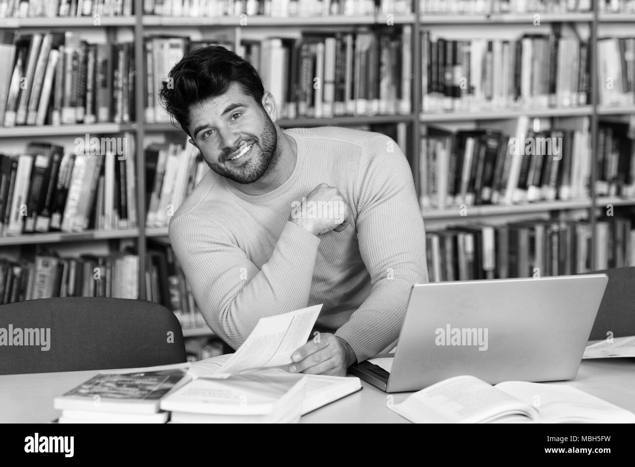 Technology internet school homework Black and White Stock Photos ...