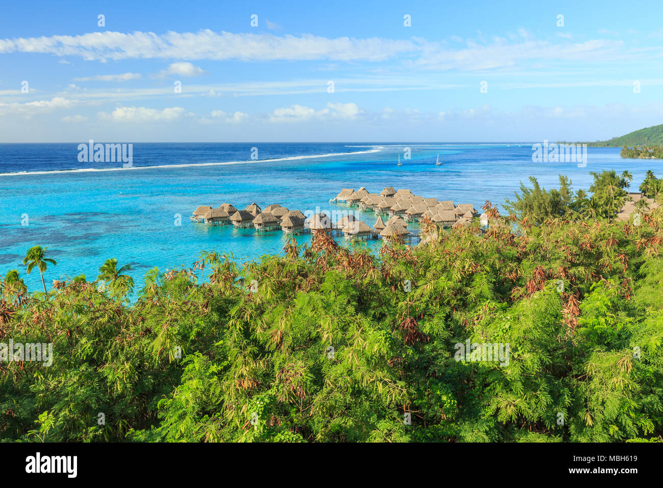 The Beautiful sea and resort in Moorea Island at Tahiti PAPEETE, FRENCH ...