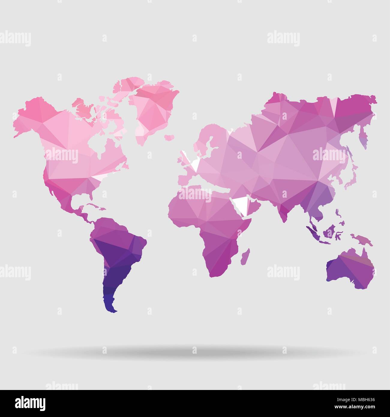 Abstract World Map - Vector illustration - Geometric Structure in blue ...