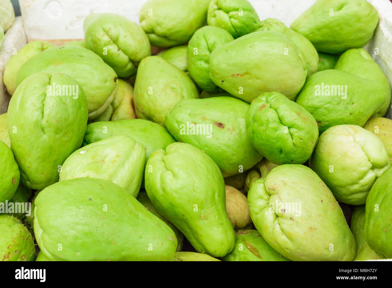 Fresh natural and organic of chayote fruits Stock Photo - Alamy
