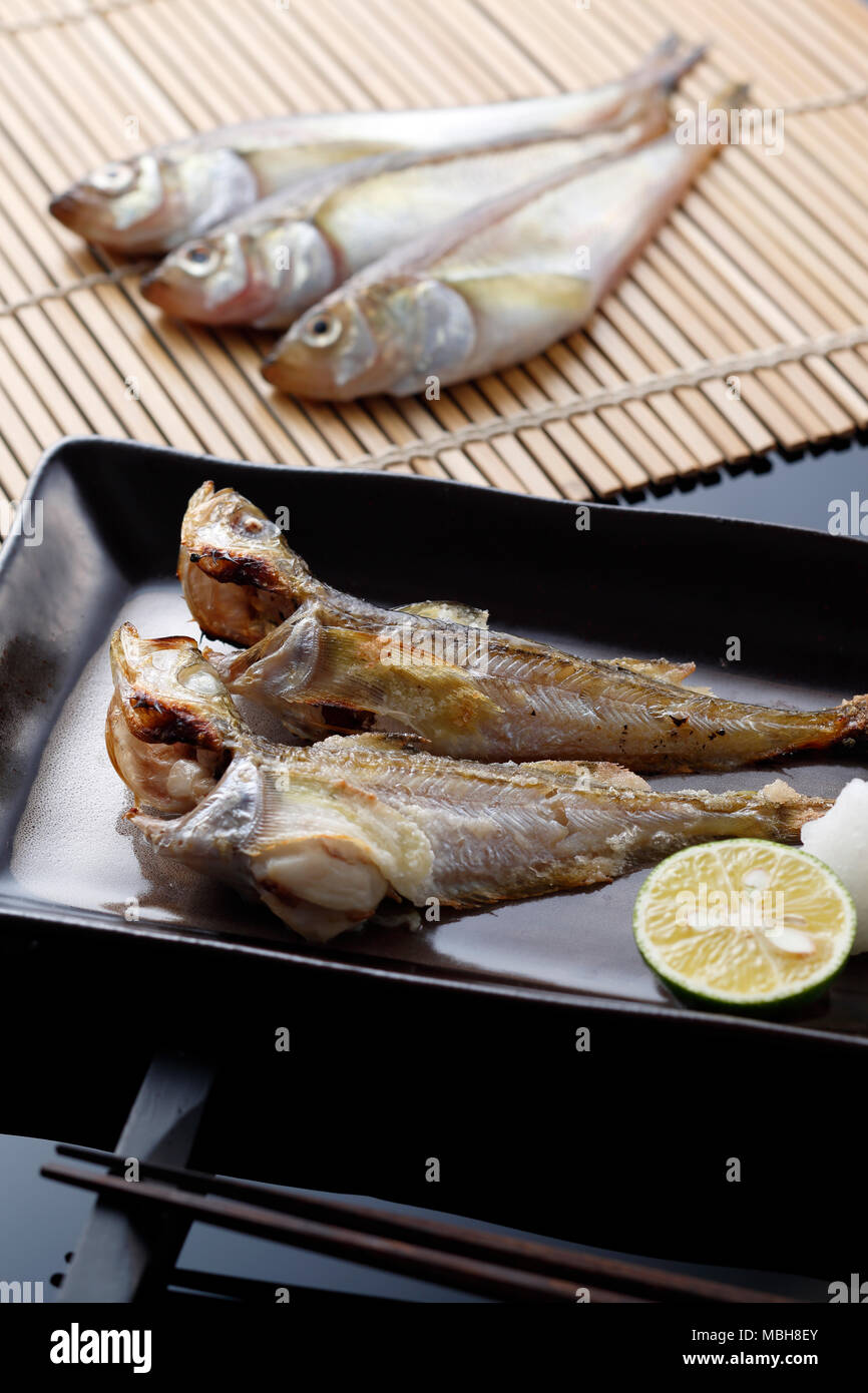 Japanese style grilled fish Stock Photo - Alamy