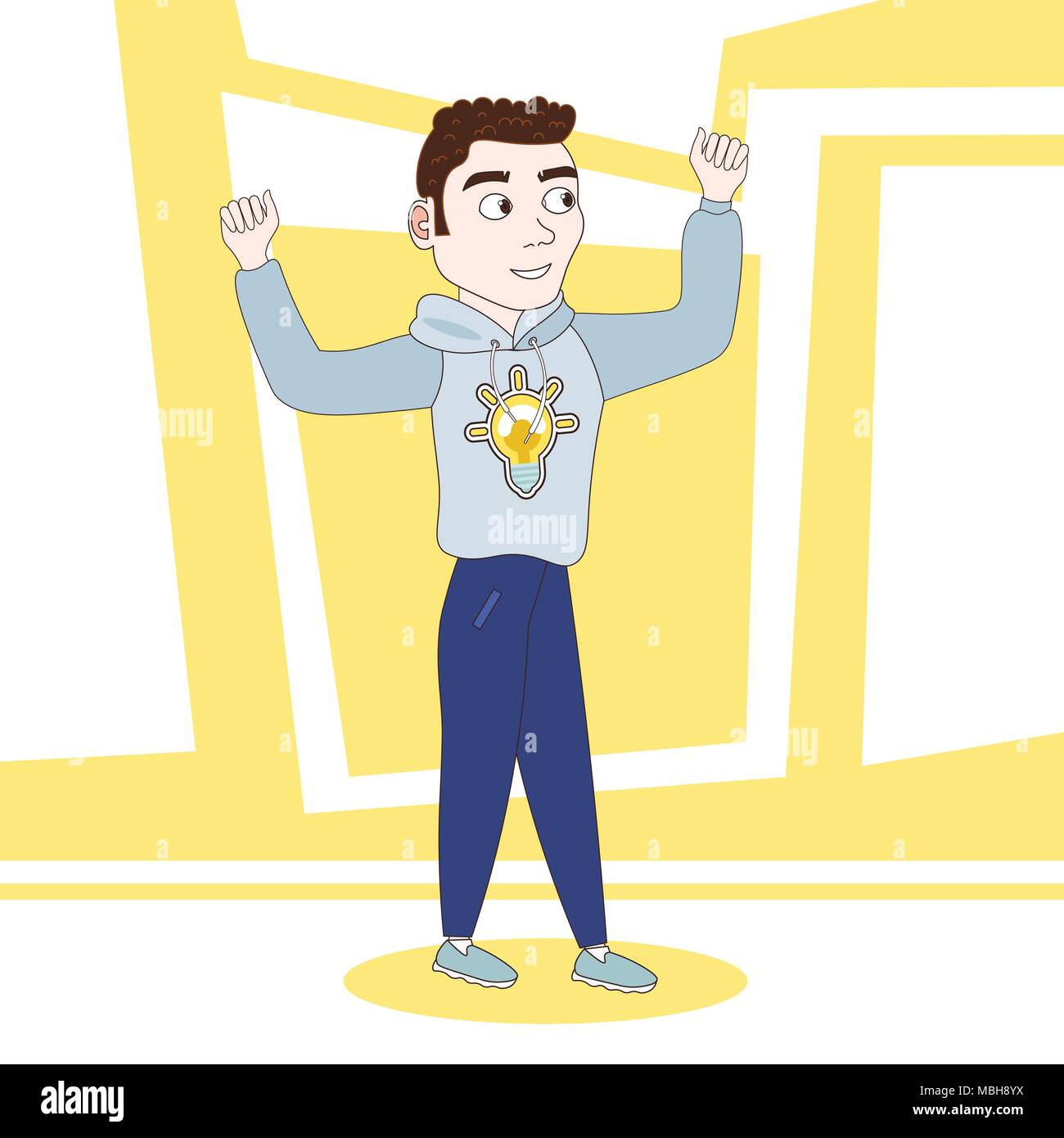 Teenage male hand raised Stock Vector Images - Alamy