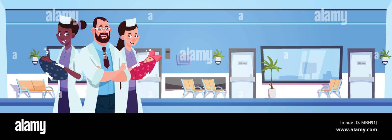 Newborn hospital nurse Stock Vector Images - Alamy