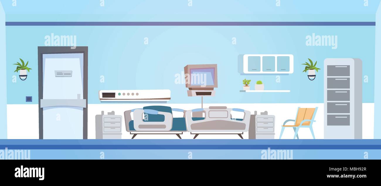 Empty Cartoon Hospital Room