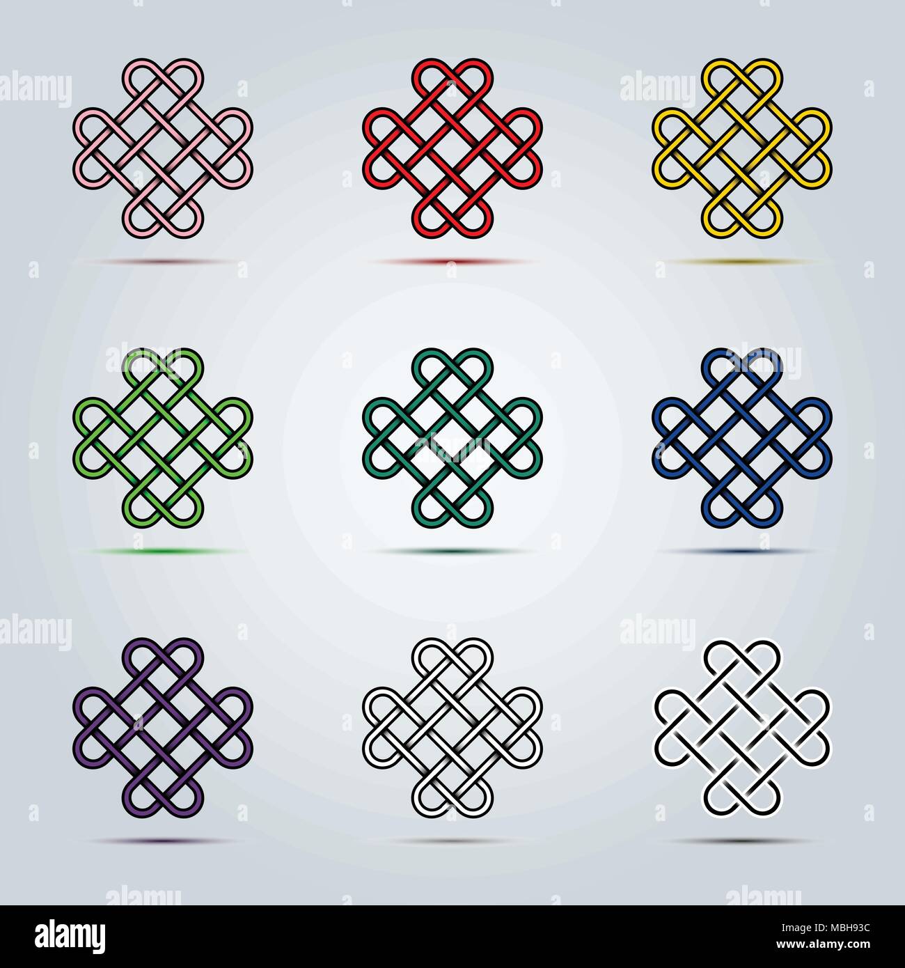 Abstract colorful of Celtic Irish Knots icon vector graphic design ...