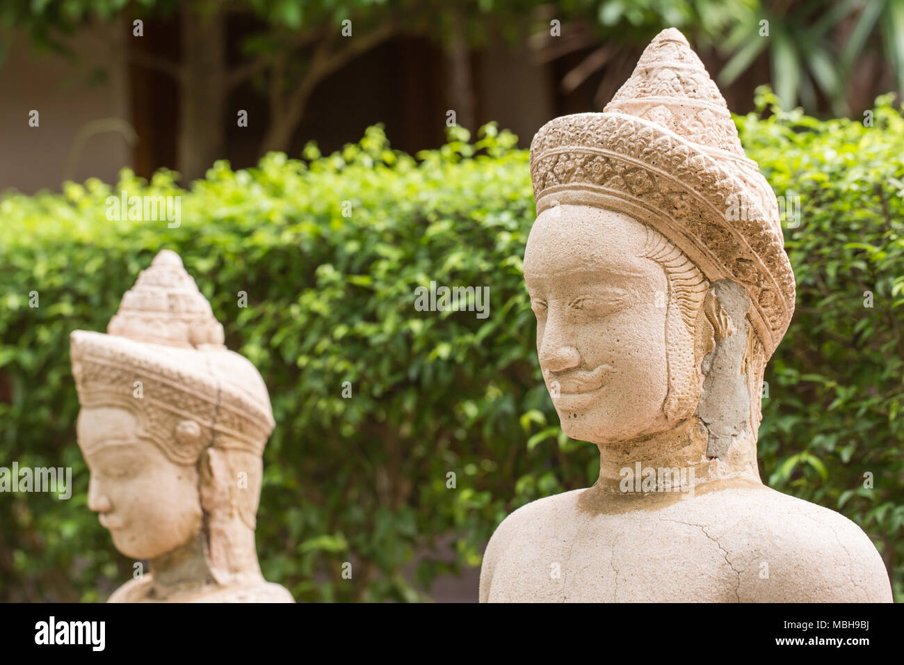 Amphitheater Of Human And Deities Stone Statues In Buddha Place For ...