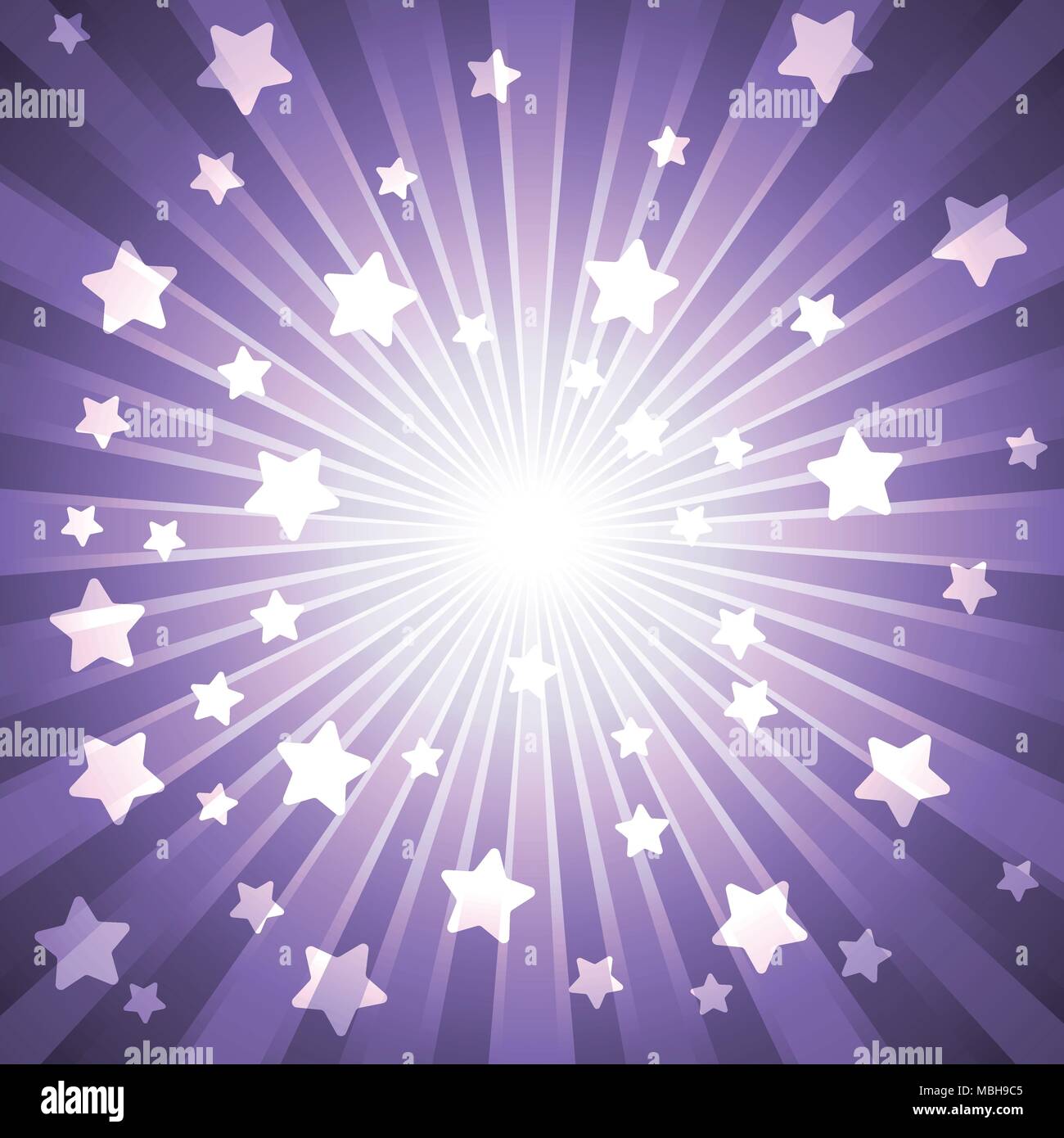 Ultra violet purple burst with many white stars for abstract vector ...