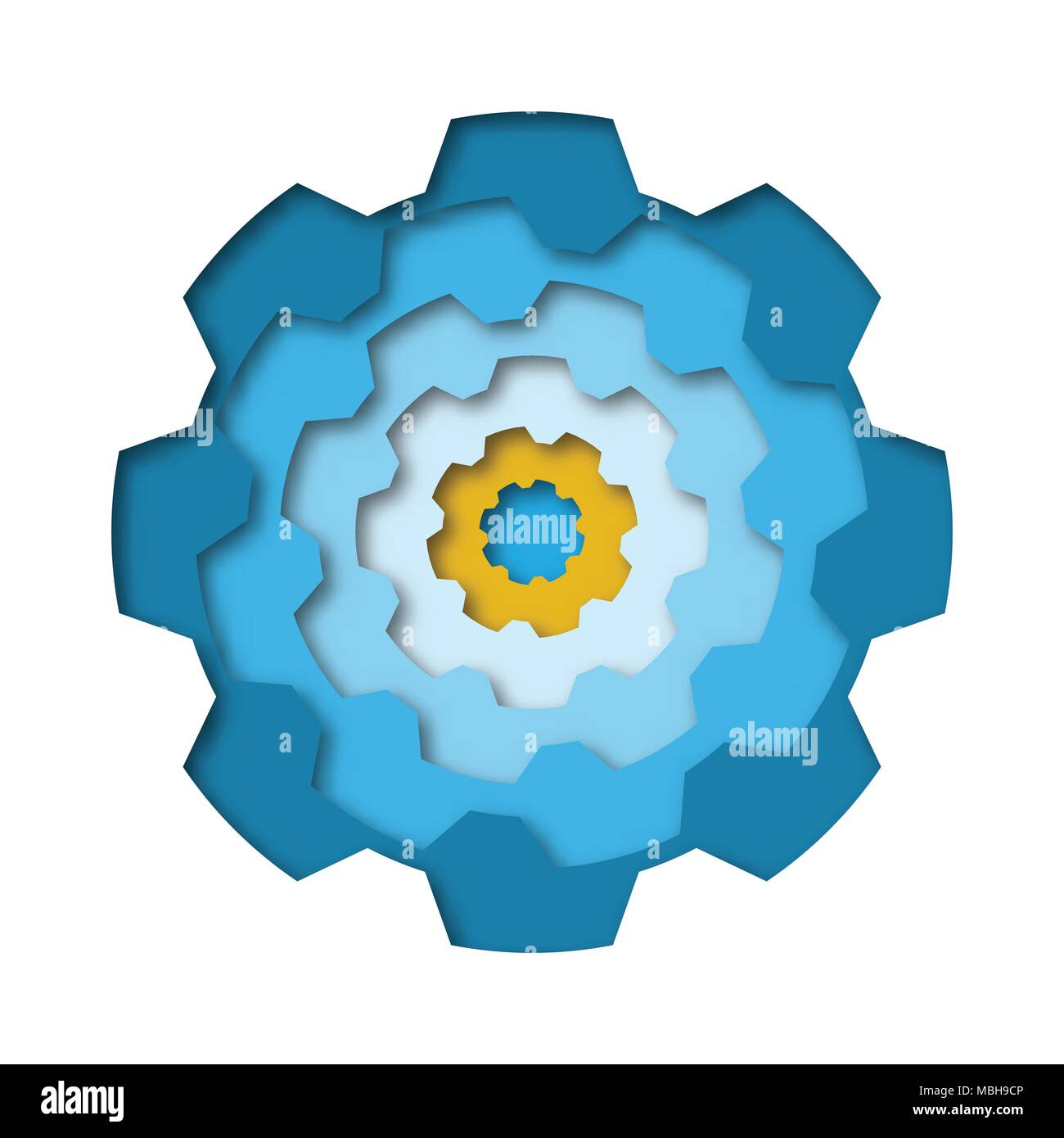Vector yellow gear cog wheel Stock Vector Images - Alamy