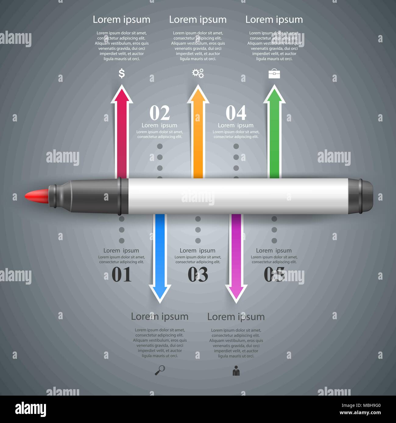 Abstract marker drawing 3d infographics Stock Vector Image & Art - Alamy