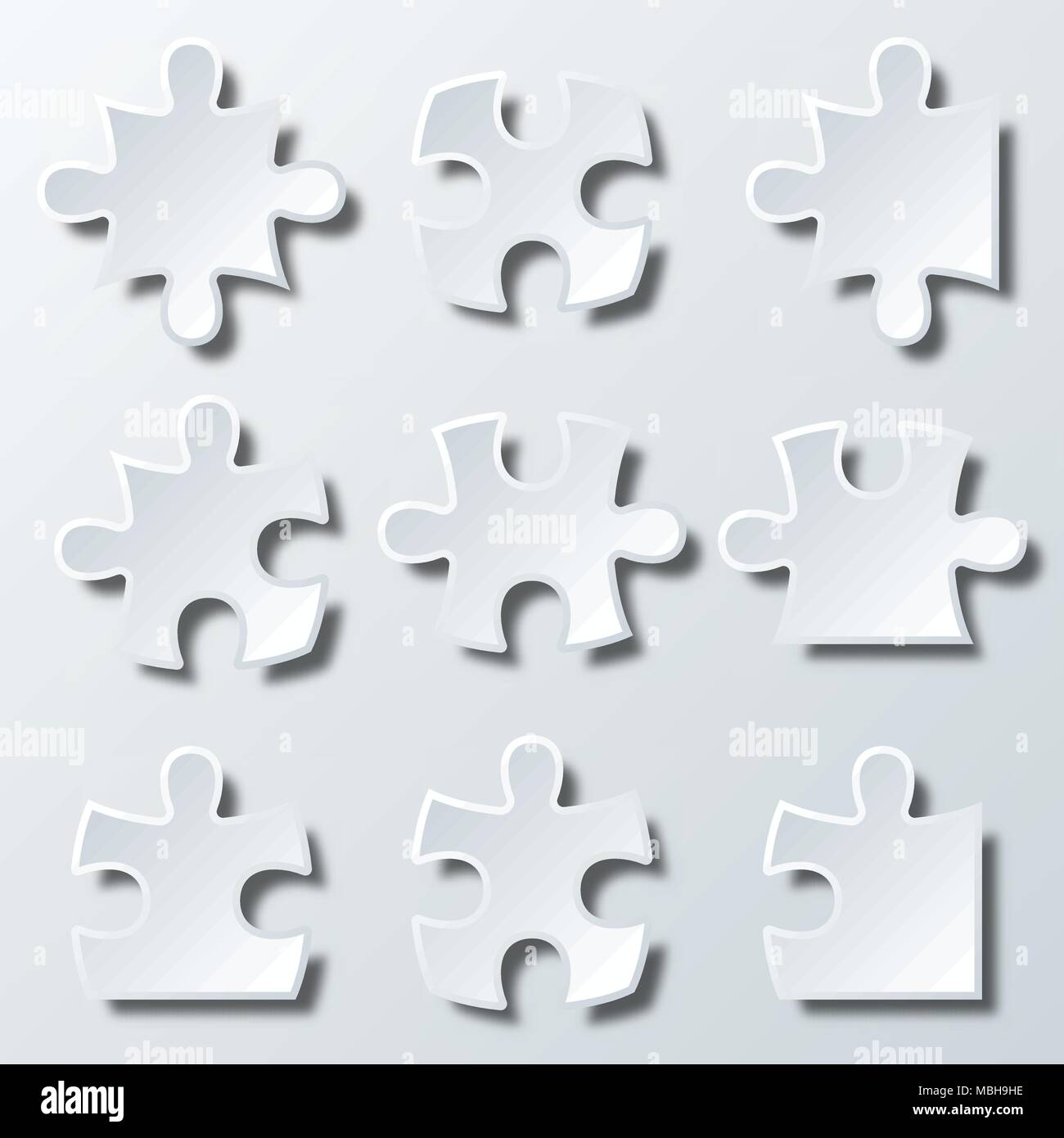 Variety shape pieces of Paper jigsaw puzzle for Business idea graphic ...