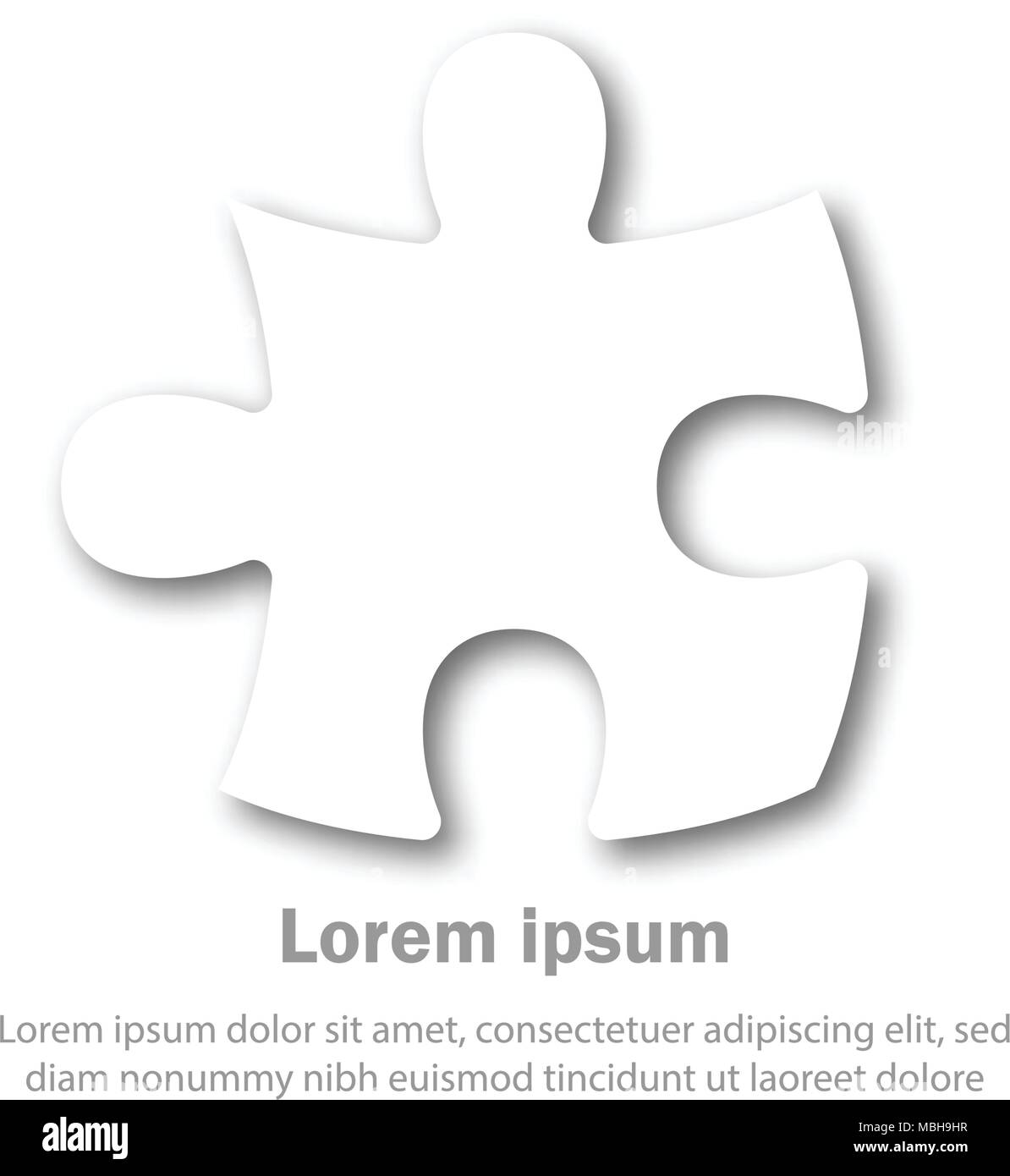 Simple white paper cut of Jigsaw puzzle icon for Business idea graphic ...