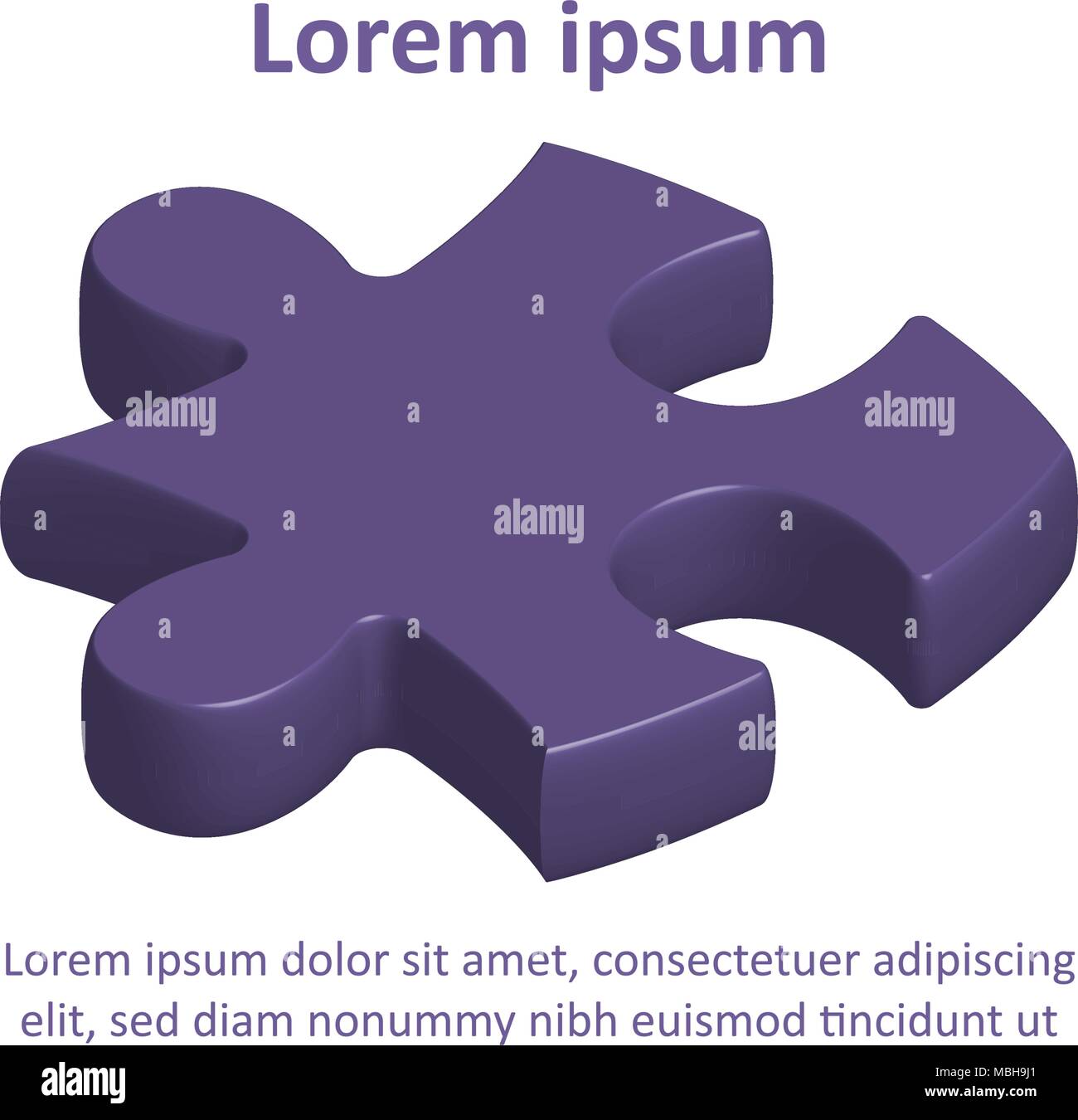 Piece of Ultra violet purple jigsaw puzzle icon for Business idea ...