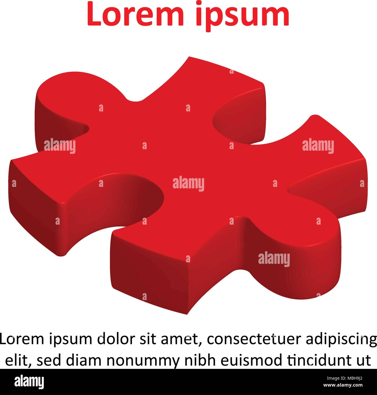 Piece of Red jigsaw puzzle icon for Business idea graphic design ...