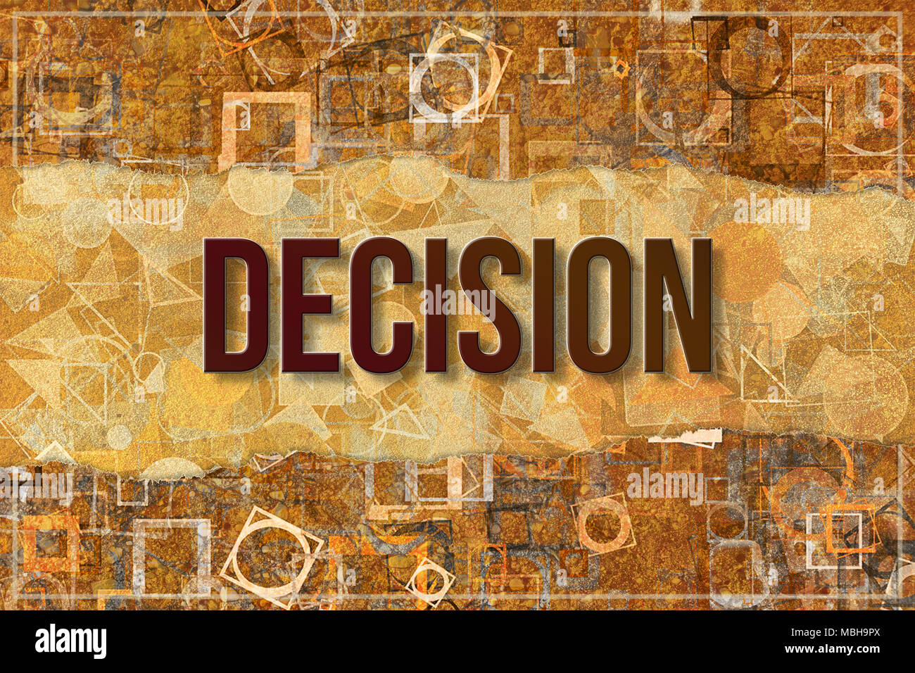 Decision, business & finance conceptual words, with texture background ...