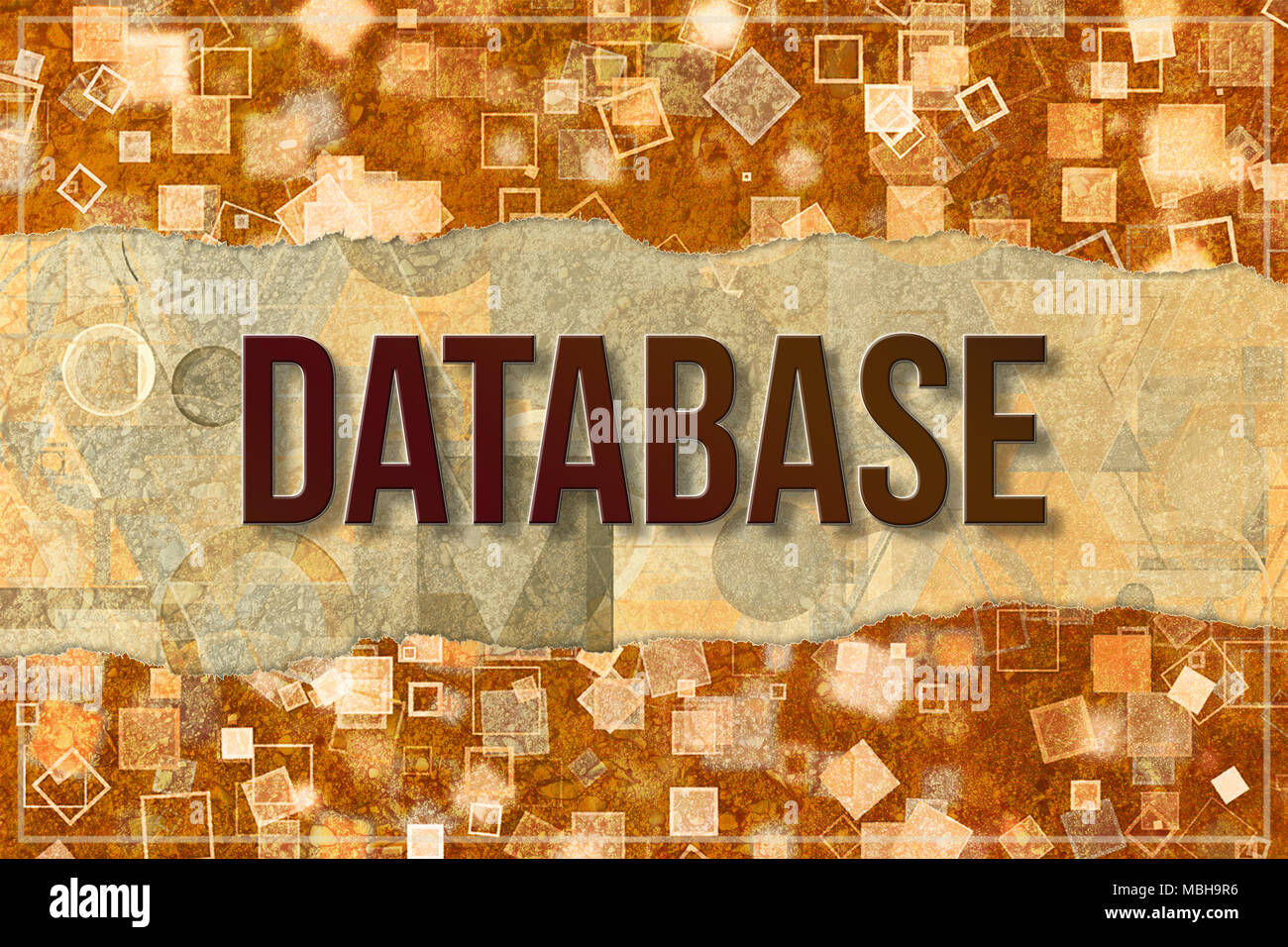 Database, business & finance conceptual words, with texture background ...