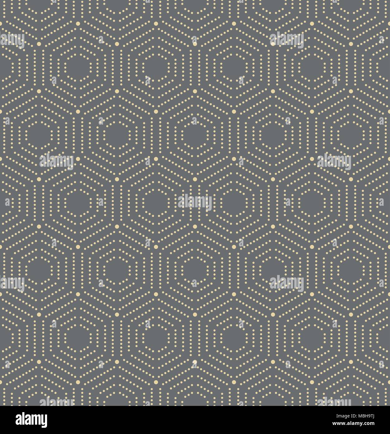 Geometric repeating vector ornament with hexagonal dotted elements ...