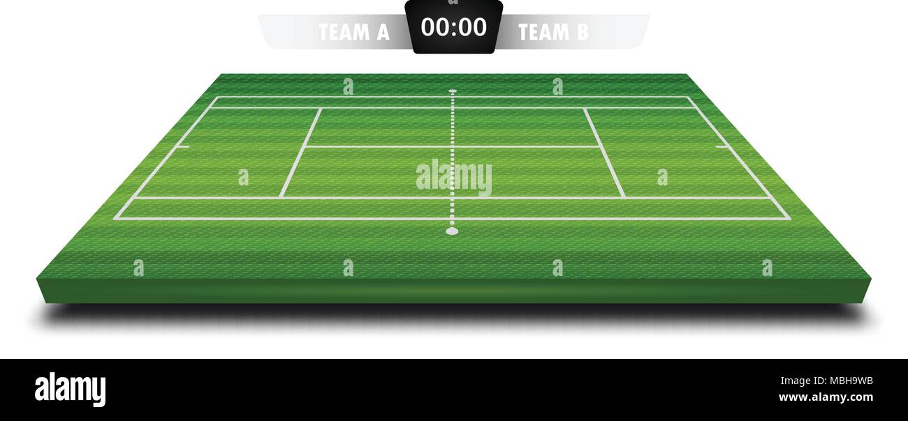 Realistic Denim texture of Tennis field 3d with score board for element ...