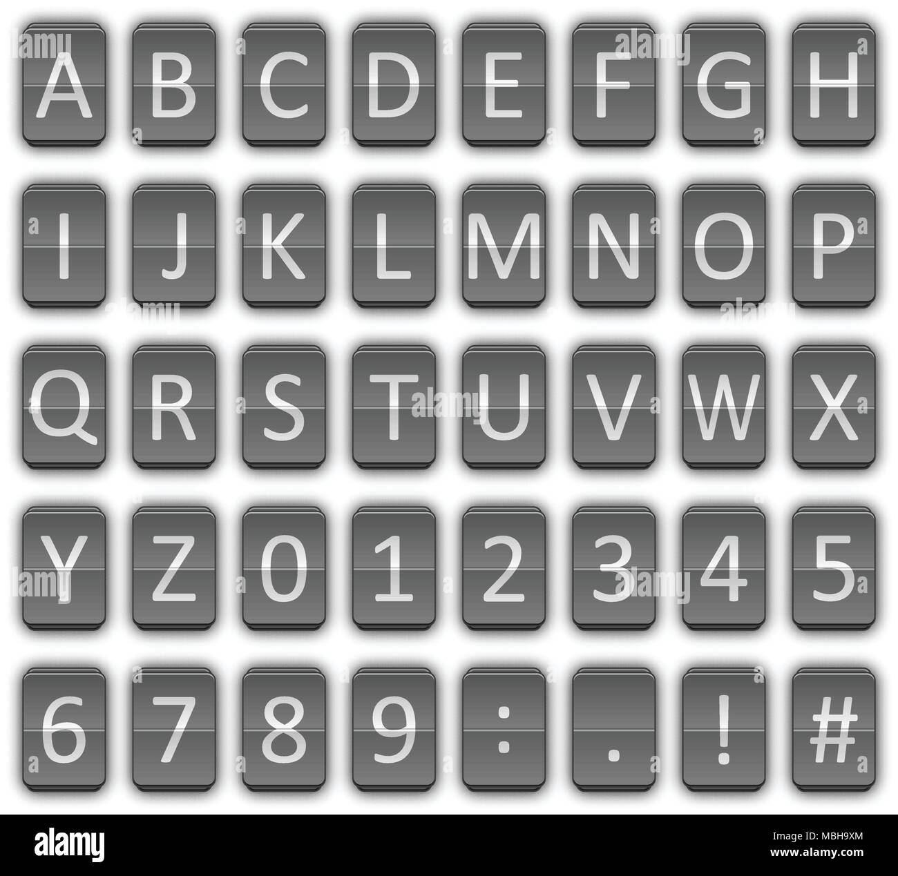 Alphabet and number in flip panel style for vector idea graphic design ...