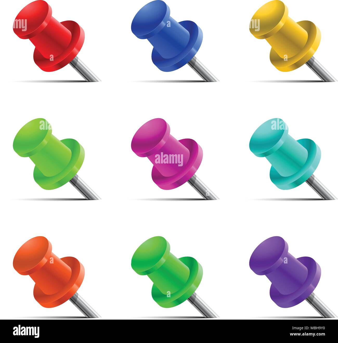 Set Of Colorful 3d Pin Marker Icon Pointer For Route Map Vector Graphic Idea Design Concept