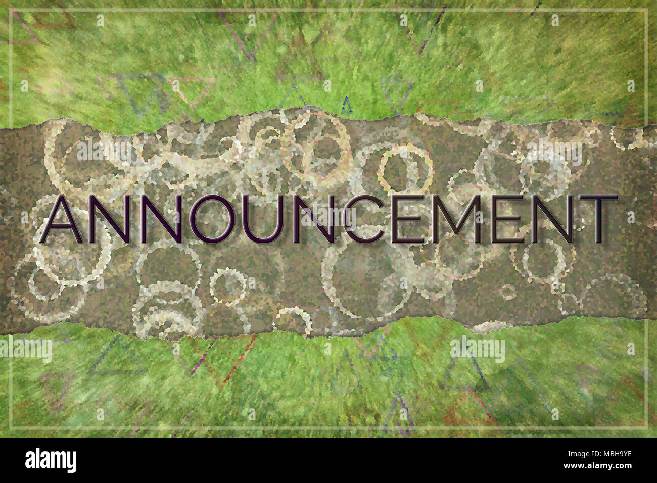 Announcement, business conceptual, with colorful background for web ...